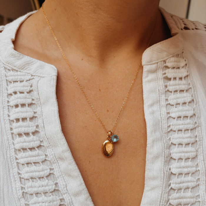 Medaillon ketting met geboortesteen – Babyzus
